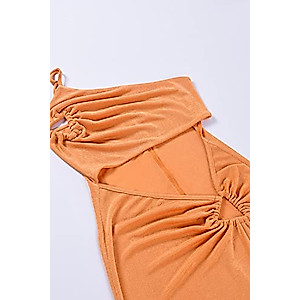 Bacmaze Y2K Dress Sexy Strapless Strap High Slit Bodycon Dresses Mini Sleeveless Cutout Slim Summer Night Party Dress