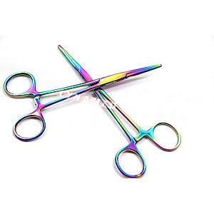 New 5 EA Premium AUTOCLAVABLE Kelly HEMOSTAT Forceps 5.5" Straight Multi Rainbow Color