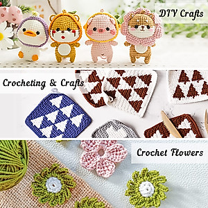 103 PCS Crochet Kit with Crochet Hooks Yarn Set, Premium Bundle Includes 1650 Yards Acrylic Yarn Skeins Balls, Needles, Accessories, Bag, Ideal Starter Pack for Kids Adults Beginner Professionals