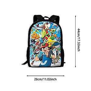JIWEI Laptop Backpack Anime 17 Inch Bookbag Lightweight Cute Backpack for Men Women Teens Travel Hiking