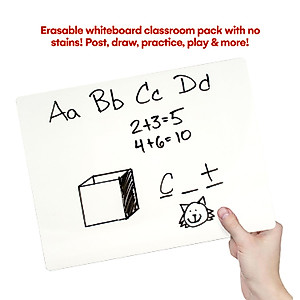 Board Geeks 3 Classroom Dry Erase Board for Kids 9"x12"- Small White Boards for Students, White Board for Kids, Teacher - Double Sided Small White Board | Mini White Boards | Small whiteboard (3- Pk)