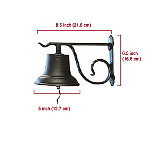 NACH JS-90-091 Classic Fine Cast Iron Rustic Hanging Doorbell, 8.5 x 5 x 6.5 Inches, Small, Black