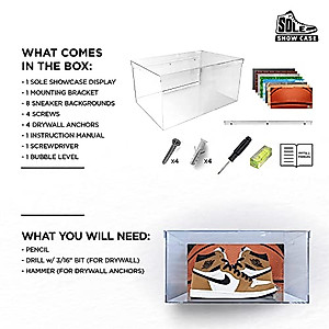 Sole Showcase - Wall Shoe Box Sneaker Display - Shoe Wall Floating Display Box, Sneaker Wall Display Box, Floating Sneaker Display, Shoe Wall Display, Floating Shoe Display