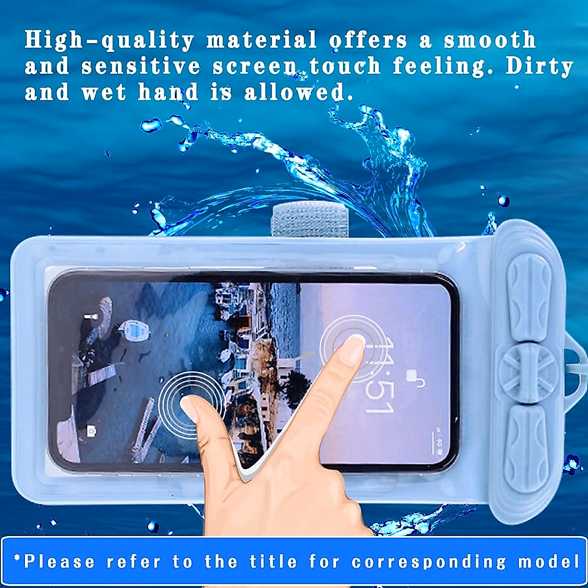Puccy Case Cover, Compatible with LG V20/H990N/H990DS/H910/H918/LS997/US996/VS995/H990/H990DS Waterproof Pouch Dry Bag (Not Screen Protector Film) New Version Blue