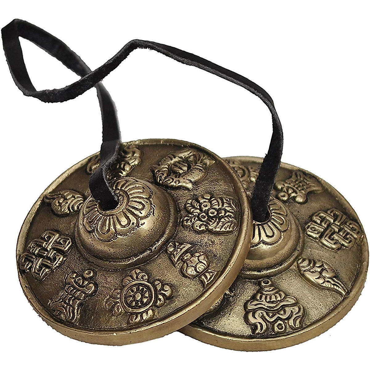Tingsha Tibetan Bell (Chimes) Buddhist Lucky Symbols (Medium)