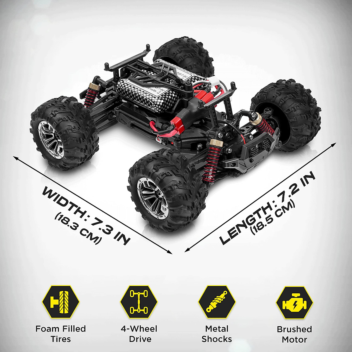 LAEGENDARY Remote Control Car, Hobby Grade RC Car 1:20 Scale Brushed Motor with Two Batteries, 4x4 Off-Road Waterproof RC Truck, Fast RC Cars for Adults, RC Cars, Remote Control Truck