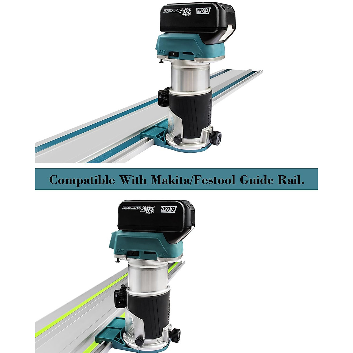 Track Saw Guide Rail Adapter for Makita/Festool Compatible with Router for Makita 18V RT0701C XTR01Z