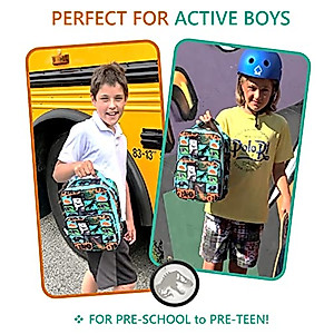 Dinosaur Lunch-Box for Boys with Ice Pack, Insulated Lunch Bag for School Kids Tweens, Large Container for Big Boy Snacks Lunches, Fits Bento, Jurassic T-Rex Dino