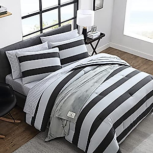 Nautica- Queen Duvet Cover Set, Cotton Reversible Bedding with Matching Sham(s), Designer Home Décor (Lawndale Grey, Queen)
