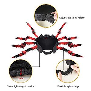 Yoochee Halloween Dog Spider Costumes - Pet Costume Spider Halloween Pet Cosplay Dog Cat Costumes Apparel for Medium Small Dogs Cats (Medium, Red & Black)