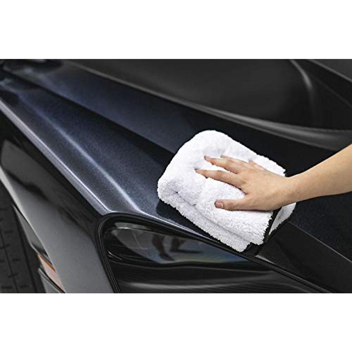 The Rag Company - Everest 550 - Ultra Plush Korean 70/30 Blend, Professional Microfiber Detailing Towels, 550gsm, 16in x 16in, White (4-Pack)