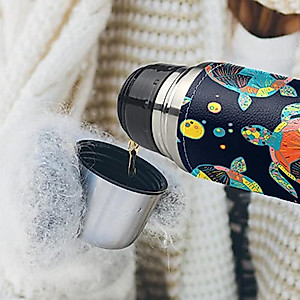 Colorful Aesthetic Sea Turtles Vacuum Insulated Water Bottle Stainless Steel Thermos Flask Travel Mug Coffee Cup Double Walled 17 OZ