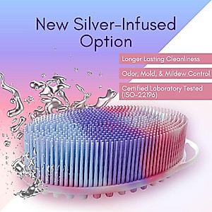 Avilana Silicone Body Scrubber – Dual-Sided Exfoliator for Men & Women, Gentle Loofah Alternative, Easy-to-Clean Silicone Shower Scrubber