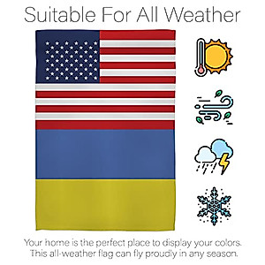 Ukrainian Flag Ukraine US Friendship Garden Ucrania Home Decor Indoor Tapestry World Country - Outdoor Decorations House Banner Wall Hanging Small Yard Stand With Ukrainian Gifts Made In USA