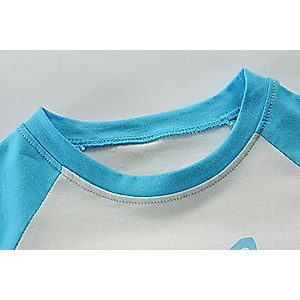 Toddler Boys Girls Easter Shirts Blue Raglan Long Sleeve Tees Kids Bunny Monster Truck Graphic Tops 5T