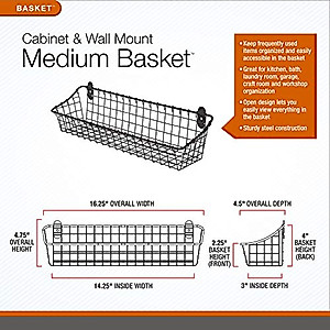 Spectrum Diversified Vintage Cabinet & Wall-Mounted Wall Basket for Storage & Organization, Rustic Farmhouse Decor, Sturdy Steel Wire Storage Bin, Medium, Bronze