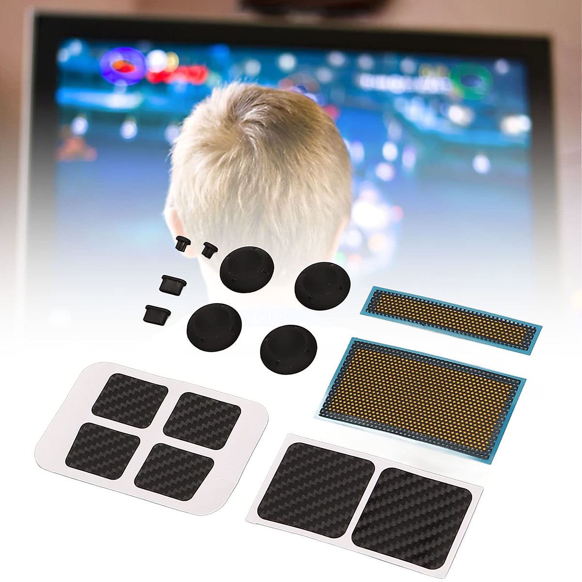 Game Console Kit, for Steam Deck, with Touchpad Stickers/ Sticker/Host Dust Screen/Silicone Joystick /Storage Box/Headphone Dust Plug [video game]