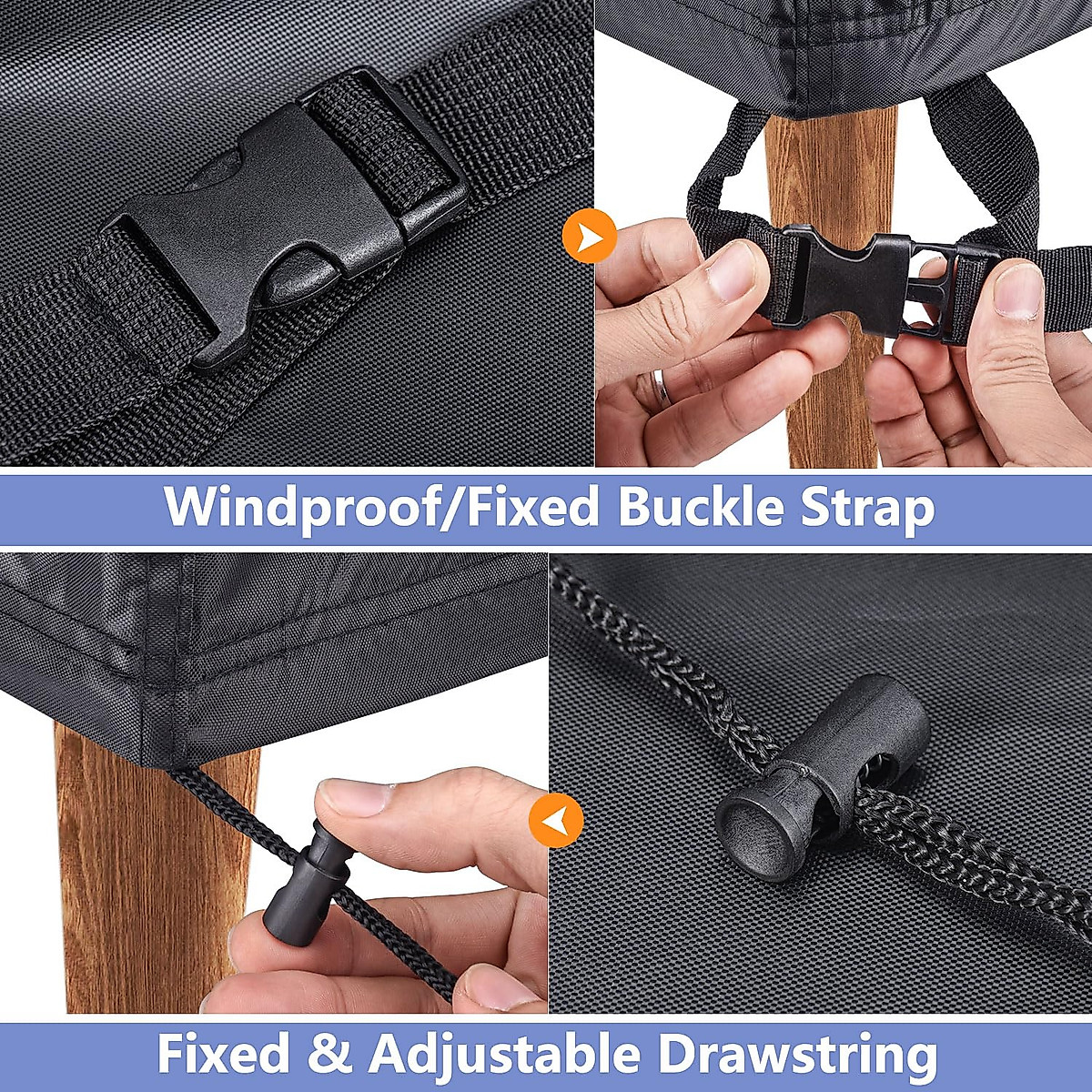 Gorpche Heavy Duty Outdoor Furniture Covers For Winter, Patio Sofa Cover, Patio Furniture Covers Waterproof, Patio Couch Loveseat Covers with Air Vent and Handles, 60" L×42" D×30" H, Black