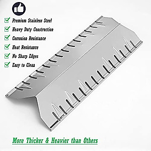 YIHAM KS767 Grill Heat Shield Replacement Parts for Huntington 6301-24, 6300-14, 6301-14, 30040HNT, 24025HNT, Master Forge 30030MSF Broil-Mate Fiesta, Stainless Steel BBQ Heat Plate Tent 19 9/16 inch