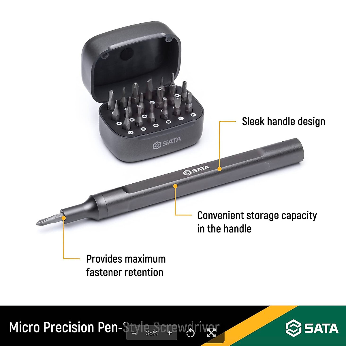 SATA 25 Piece Micro Precision Pen Screwdriver Kit - ST05108-02