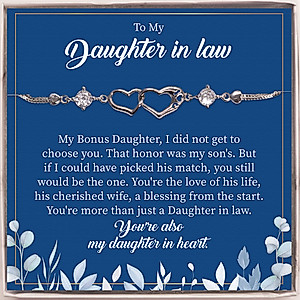 Daughter in Law Gift, You're more than just a Daughter in law. Daughter Gift. Bonus Daughter Gift for Birthday, Christmas, Wedding Day. Daughter in Law Silver Bracelet