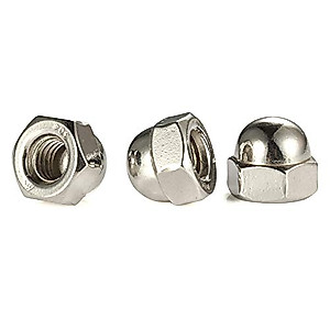 3/8-16 Acorn Hex Cap Dome Head Nuts, 304 Stainless Steel 18-8, Bright Finish, Pack of 20