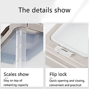 BVSPA Ingredient Storage Bin Container 10kg Rice Dry Food Sealed on Wheels with Lid Measuring Cup