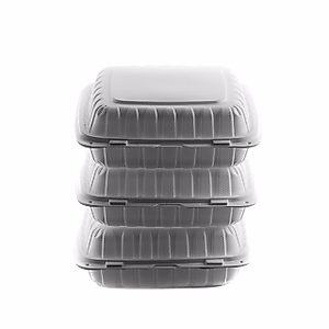 [50 Pack] 9 inch 3 Compartment Clam Shell Take Out Food Container - Mineral Filled Polypropylene, Tree Free - Microwavable, Bidodegradable, Recyclable, Heavy Duty, MFFP (9 inches)