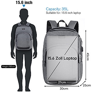 Bookbag School Backpack, Travel Backpack Anti Theft Laptop Backpack with USB Charging Port Water Resistant College Fits 15.6 Inch Notebook Over 3 Years Old