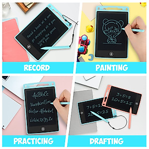 6 Pieces LCD Writing Tablet for Kids, 6.5 Inch Drawing Board Doodle Scribbler Board for 3-6 Years Old Girls Boys, Erasable Electronic Painting Learning Pads, Prizes for Kids Classroom