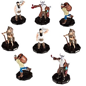 Monster Townsfolk Mini Fantasy Figures - Merchants - 8pc Hand-Painted Non Player Character NPC Miniatures - 1" Hex-Sized Compatible with DND Dungeons Dragons, Pathfinder, RPG Games