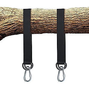 ROPECUBE 2 PCS Tree Swing Straps Tree Swing Hanging Kit Maximum Load Capacity is 2200 pounds with Two Heavy Duty Carabiners (Stainless Steel) for Swing Seat, Plank, Camping Hammock