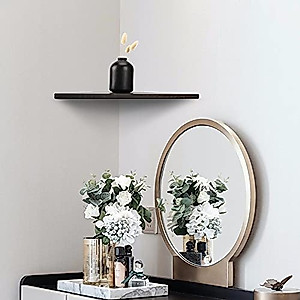 NOZE Floating Corner Shelf Wall Mounted Set of 3, Solid Wood Organizer Displays Storage Rack Home Decor for Living Room, Bedroom, Bathroom, Kitchen