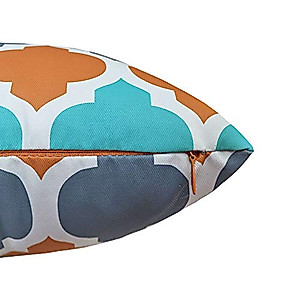 Andreannie Pack of 4 Outdoor Waterproof Decorative Throw Pillow Cover Cushion Case for Garden Patio Tent Park Farmhouse Polyester Both Sides Printing Square 18 x 18 inches? (Set of 4 Orange)¡­