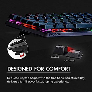 Tecware Phantom L, Low Profile Mechanical Keyboard, RGB LED, Outemu Blue Switch…