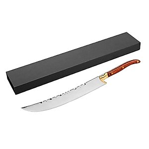 XuSha Champagne Saber Champagne Sword Wine Knife Bottle Opener Wood Handle with Gift Box (Red handle + Gift Box)