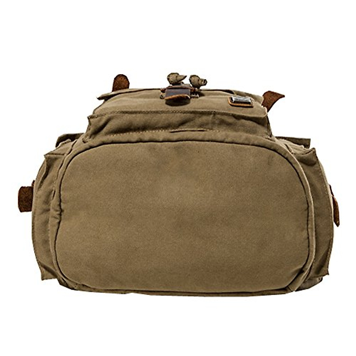 Jonon Vintage Canvas Backpack for MenLeather Rucksack Knapsack 17 inch Laptop Tote (Green)