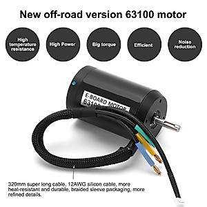 EVTSCAN 63100 140kv Brushless Motor for Electric Mountain Bike for Electric Skateboard 5kw Glues Filled(8mm Round Shaft)