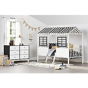 Little Seeds Rowan Valley Flint 6-Drawer Dresser, Black/White