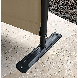 Room Divider 87" W x 65" H Beige | 4-Panel Folding Privacy Screen | Portable Room Partition | Garden Separation Paravent | Water Repellent Indoor & Outdoor Freestanding Wall