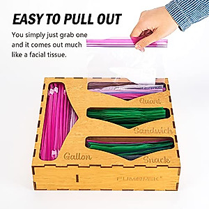 FUMOMEK Food Storage Bag Organizer, Ziplock Bag Storage Organizer for Kitchen Drawer, Suitable for Gallon, Quart, Sandwich and Snack Size Bag