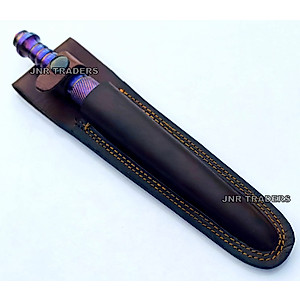 JNR Traders Damascus Tri Edge Dagger with Sheath 10 Inch Full Tang Fixed Blade knife 3744