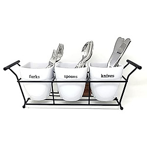 Signature Housewares 6137 Utensil Holders, Medium, White