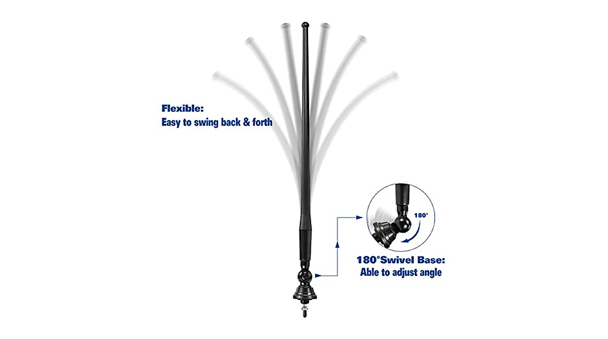 Eightwood 16-Inch Marine Radio Antenna for Boat & RV | Waterproof FM/AM