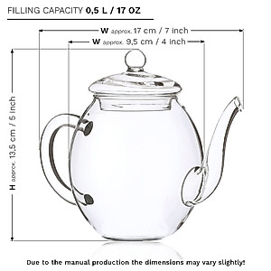 Creano Flowering Tea Abloom Tea – Flower Tea Ball Gift set with 17oz Glass Tea Pot | Black tea