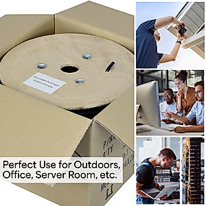 VIVO Black 500ft Bulk Cat6, Full Copper Ethernet Cable, 23 AWG, Cat-6 Wire, Waterproof, Outdoor, Direct Burial CABLE-V014