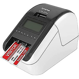 Brother QL-820NWB Professional Ultra Flexible Label Printer - Ethernet, Bluetooth, Wireless, USB Connectivity - 110 Labels Per Minute, 300 x 600 dpi, Backlit Monochrome LCD Display, Auto Cut