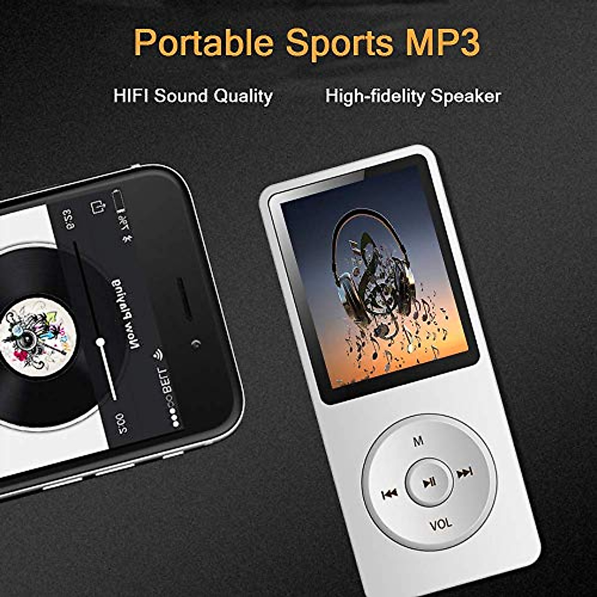 MP3 Player, Music Player with 16GB Micro SD Card, Build-in Speaker/Photo/Video Play/FM Radio/Voice Recorder/E-Book Reader, Supports up to 128GB
