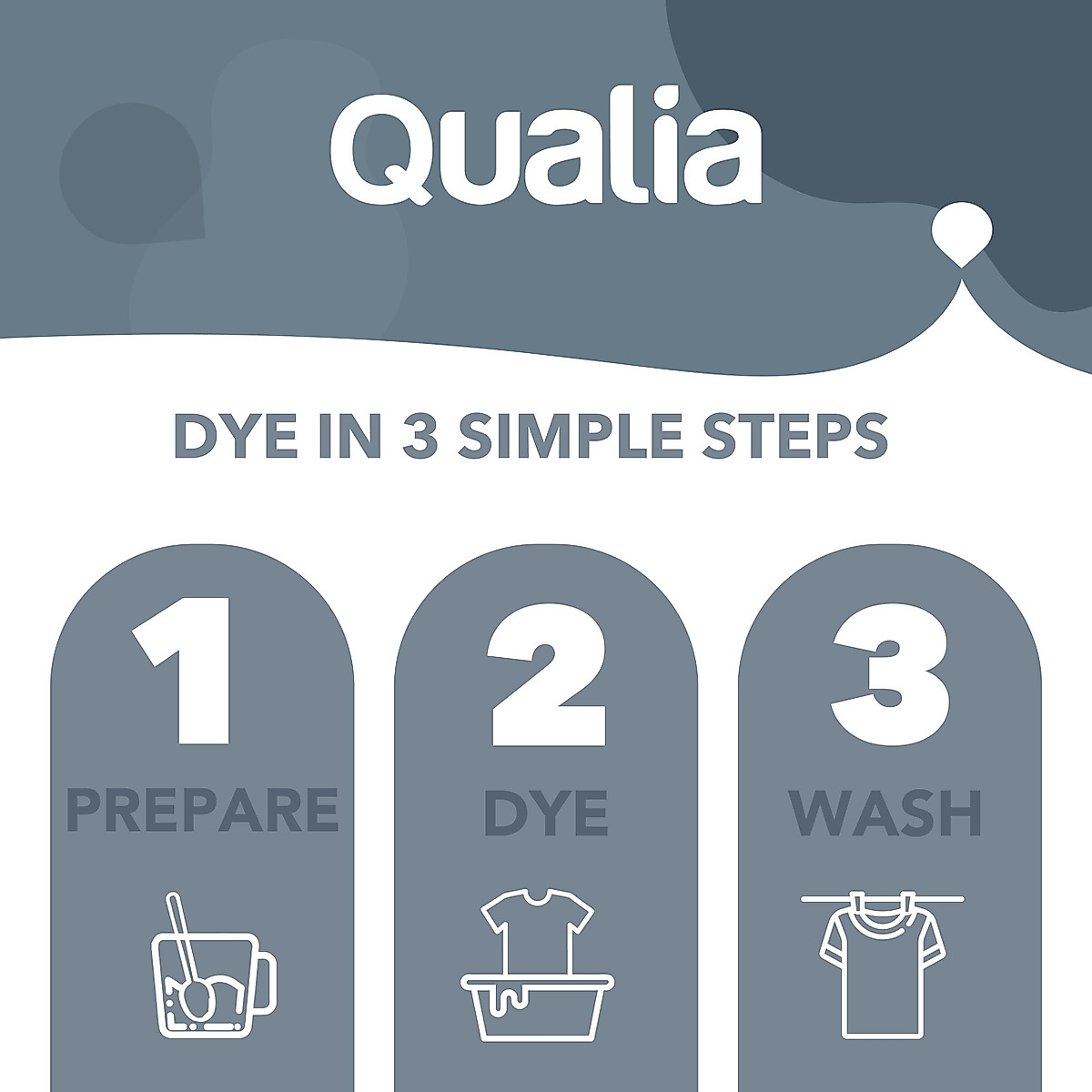 Qualia Synthetic Fabric Dye, Easy to Use, Perfect for Synthetic Fabrics: Polyester, Spandex, Nylon, and More, Ultra-Concentrated Colors for Vibrant Results, Graphite Blue, 1 Pack