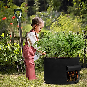 TCBWFY 20Gallon Potato Grow Bags with 2 Flaps,2 Pack Heavy Duty 14oz/yd² Potato Grow Bags,Planting Bag with Sturdy Handles and 2 Harvest Windows,Vegetable Grow Bags for Planting Potato,Carrots